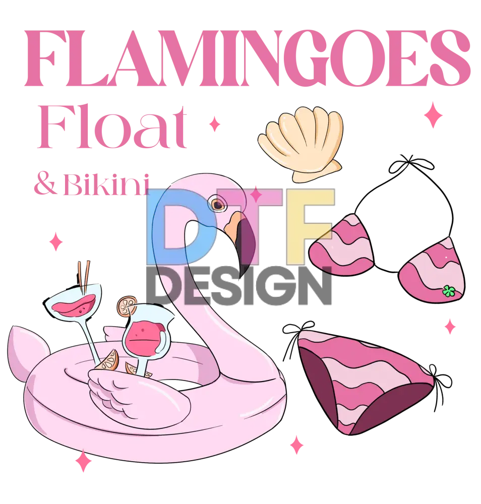Flamingoes Float– DTF Design Flamingoes Float– DTF Design