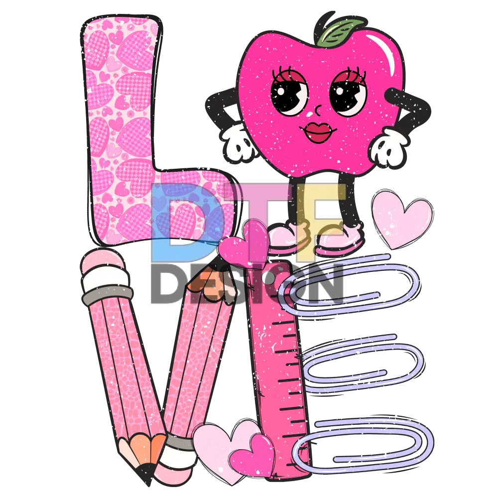 Love Doodle Distressed– DTFDesign.com