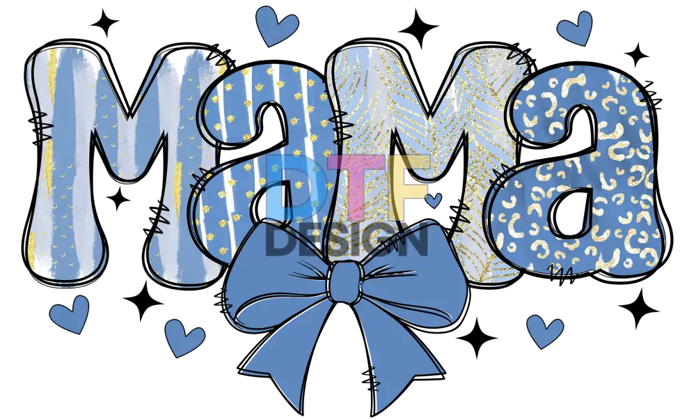 Mama Blue Ribbon– DTF Design