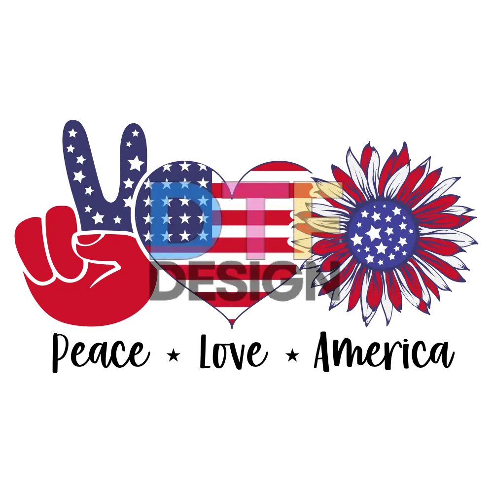 Peace Love America– DTFDesign.com